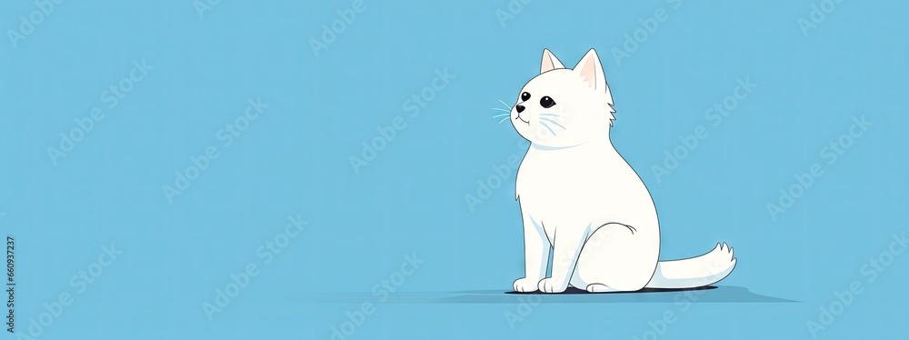 Cute Animated Cat Background in the Flat Vector Illustration Style - A ...