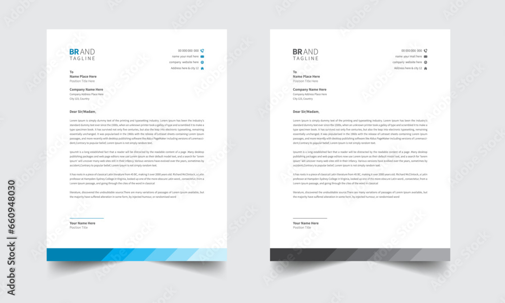 Simple and clean letterhead design for your corporate project Stock ...