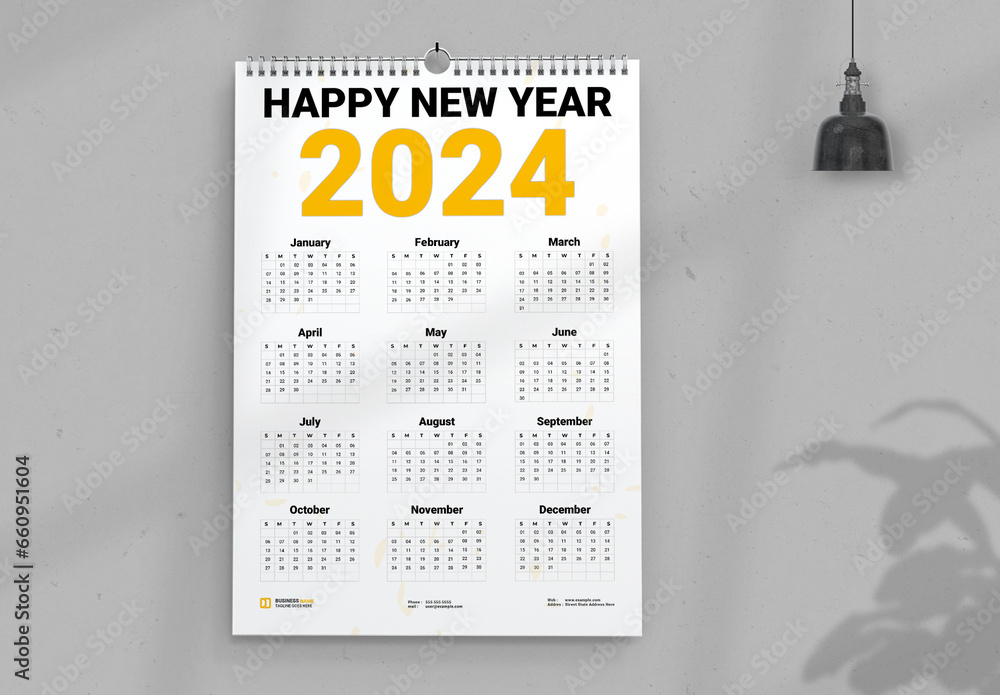 Calendar 2024 Layout Stock Template | Adobe Stock