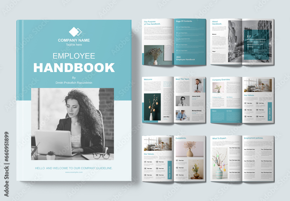 Employee Handbook Brochure Stock Template | Adobe Stock