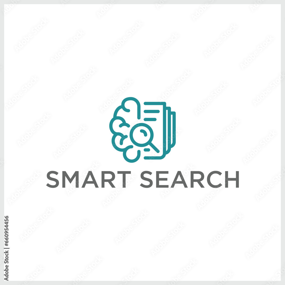Smart Search Logo and Icon. Playful logo featuring a magnifying glass ...
