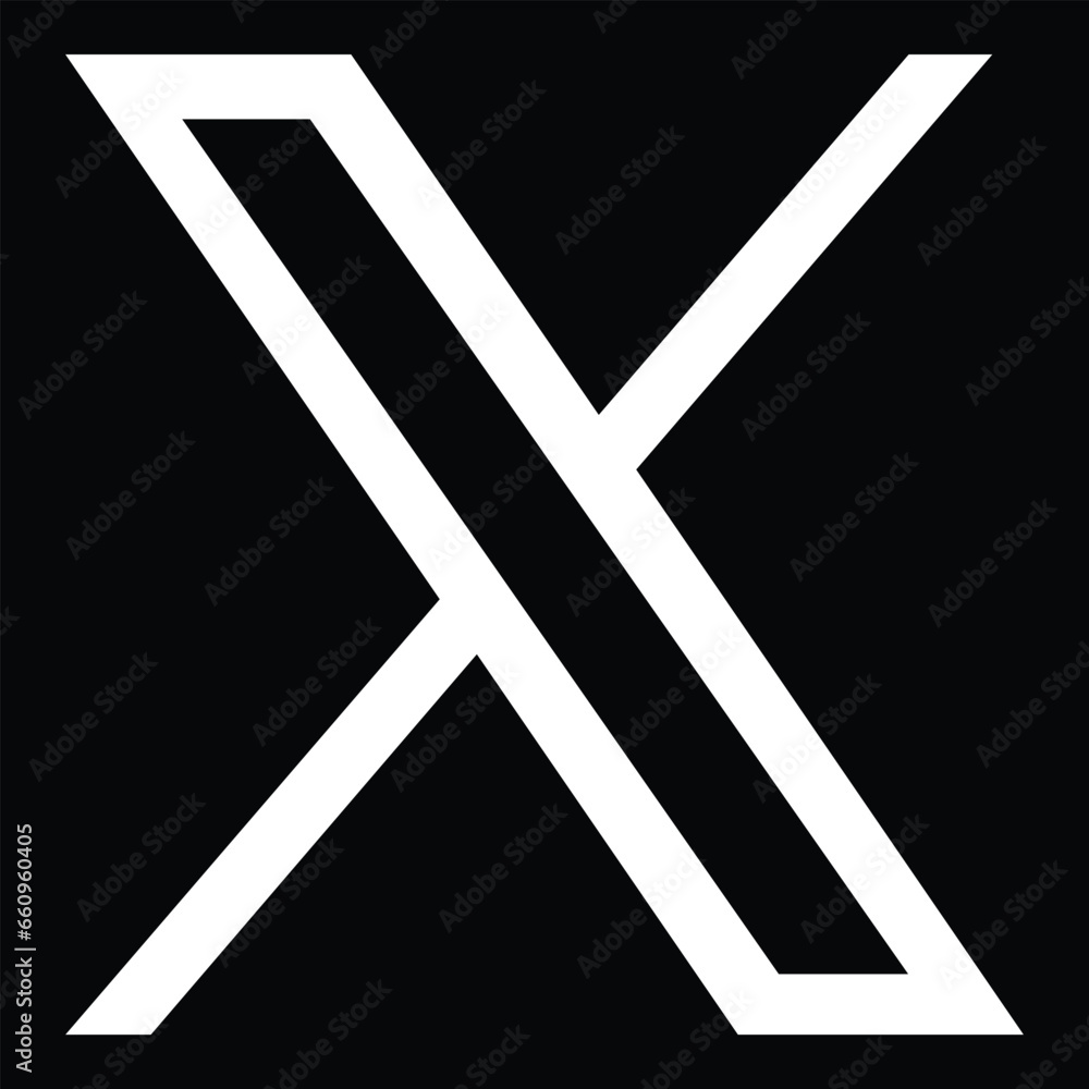 New twitter logo. Twitter rebrand as X. Twitter X logo. Vector Stock ...