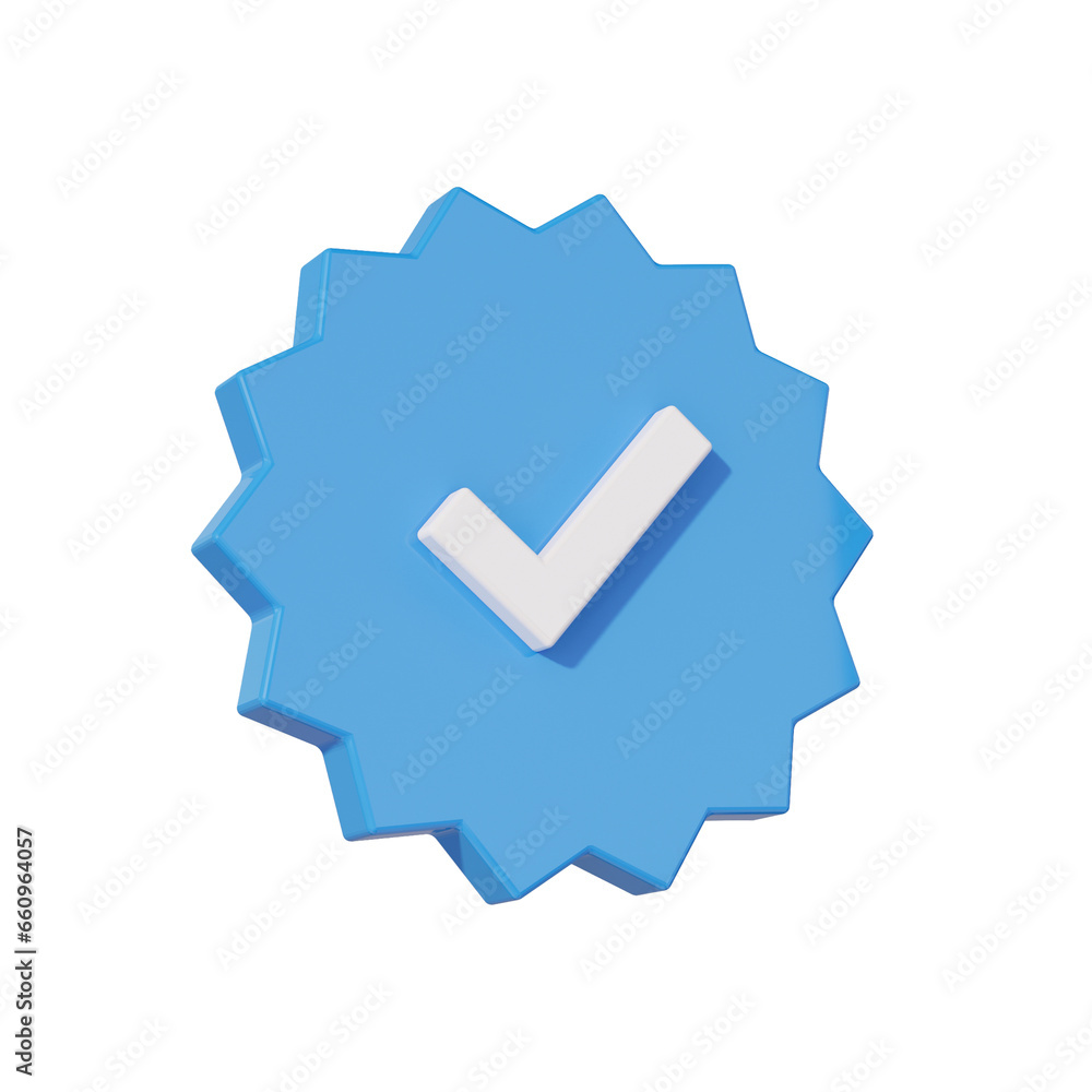 Profile verification check mark social media icon. Blue verified badge ...