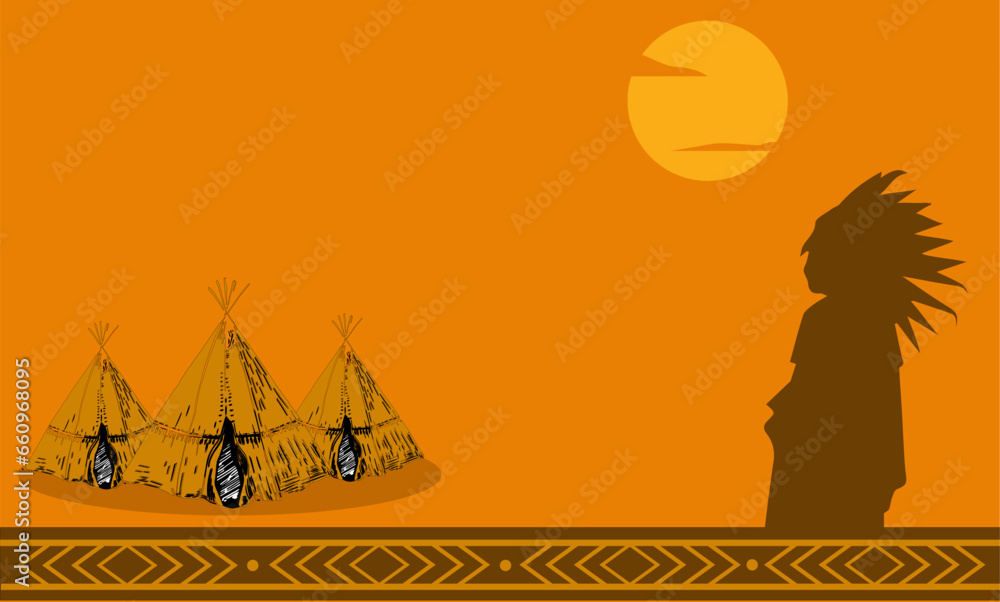 Native American Day Background Design. Suitable to use on Native ...