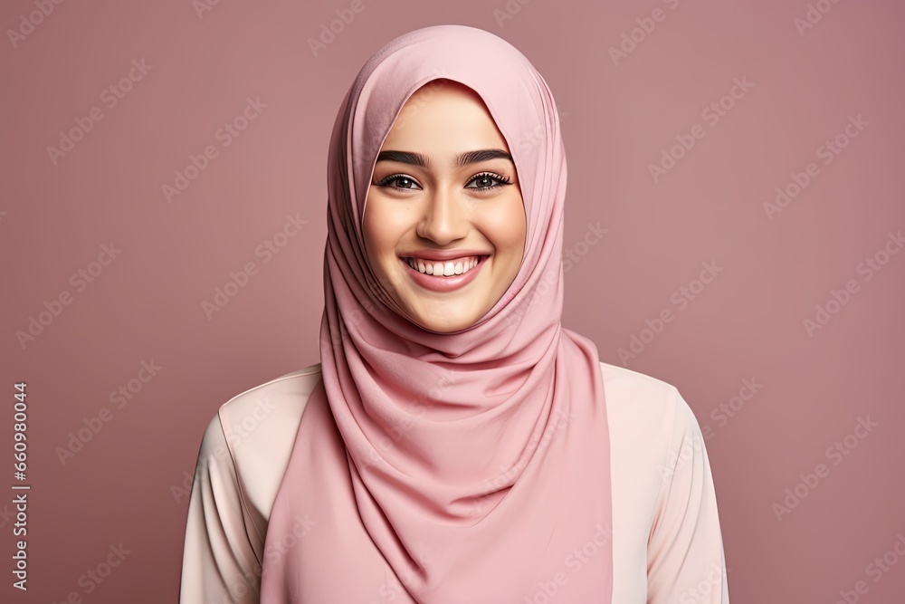 Beautiful Muslim woman wearing traditional hijab, which is a ...