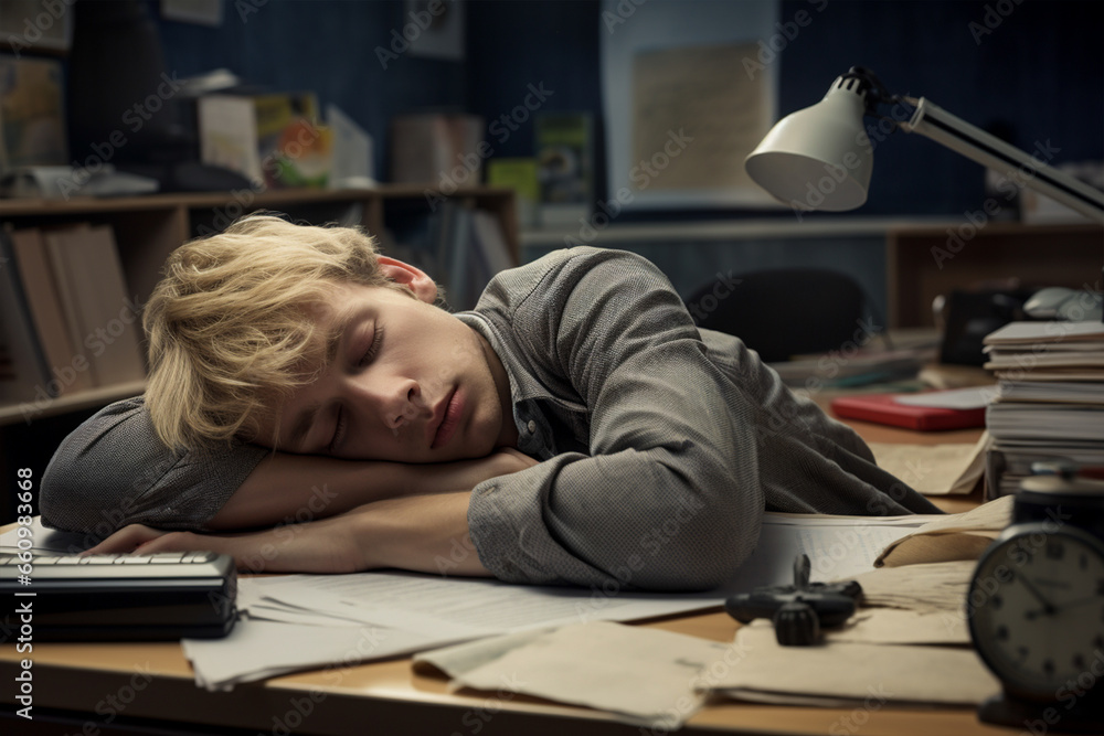 employee falling asleep while working or student falling asleep while ...