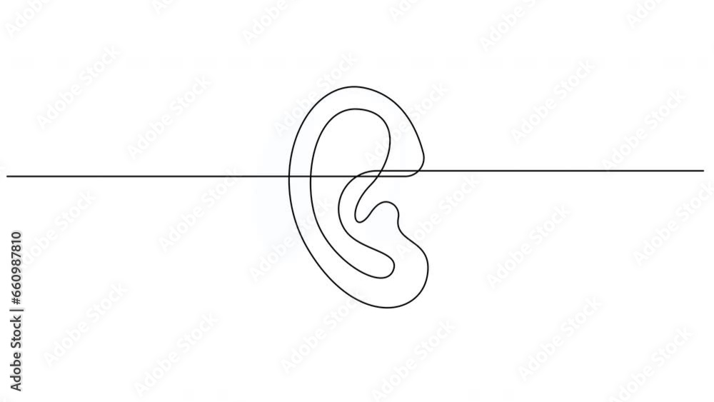 Self drawing animation of hearing aid in human ear drawn by continuous ...
