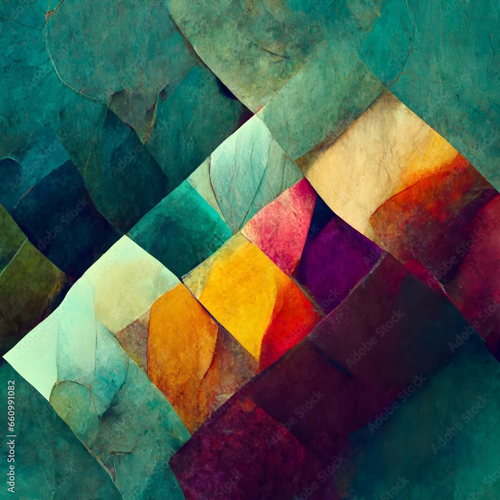 abstract pattern of random overlapping softedged splotches of jewel ...