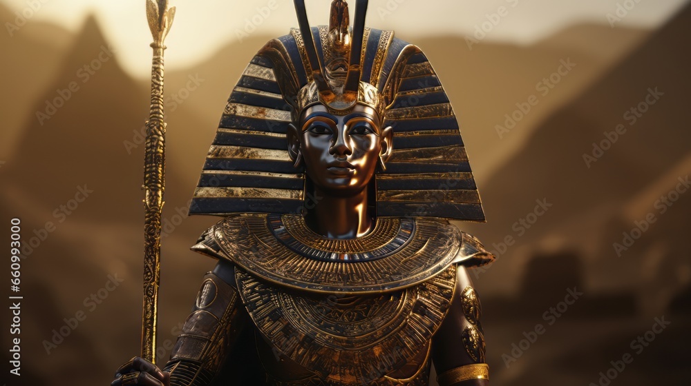 Amun - The egyptian god of creation.generative ai Stock Illustration ...