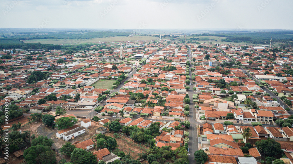 Cidade de Palestina, localizada no interior do Brasil vista de cima em ...
