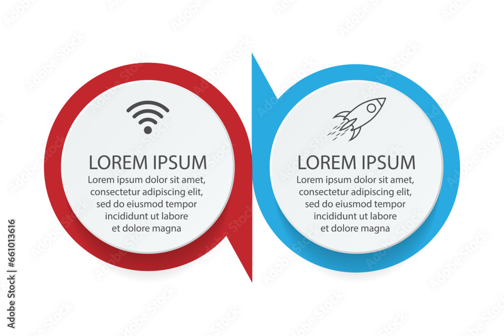 infographic template design, minimalist concept, interconnected circles ...
