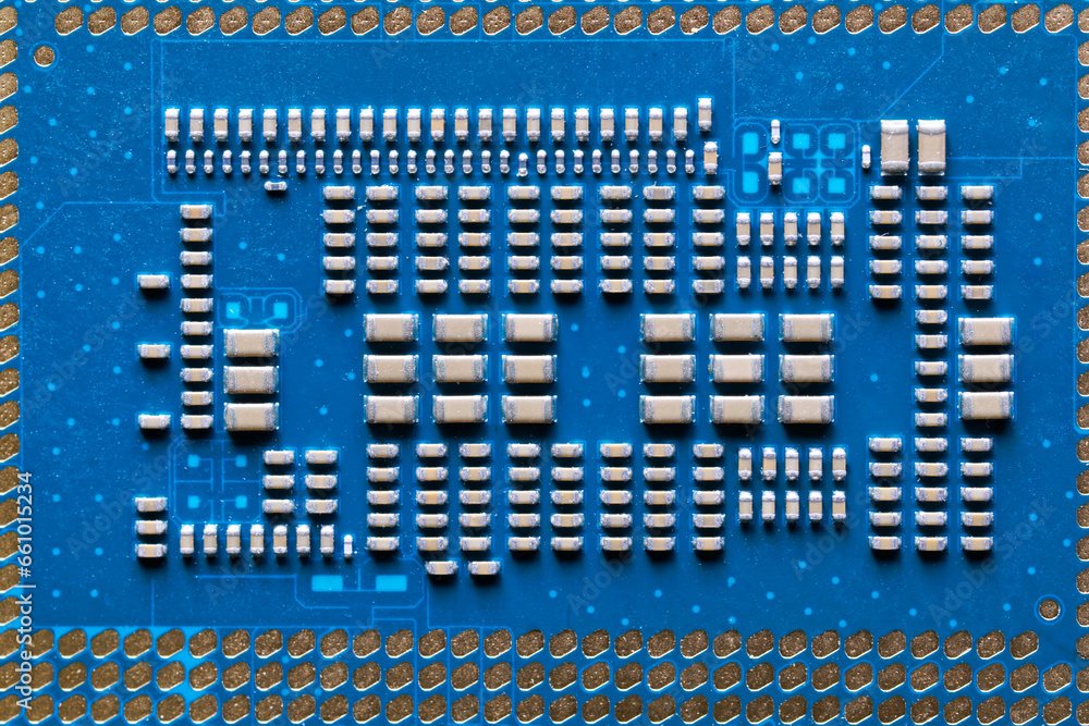 The contact pad of a modern powerful computer processor with a built-in ...