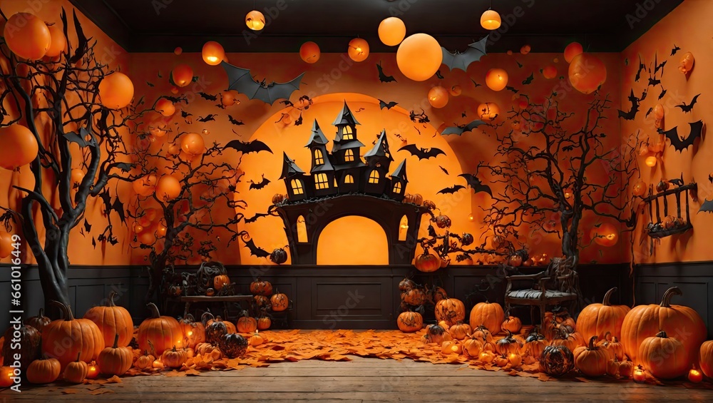 Halloween Party Backdrop, Halloween party decor , kids photography ...