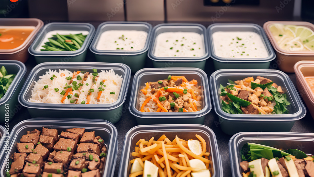 lunch box with European food for advertising Stock Illustration | Adobe ...