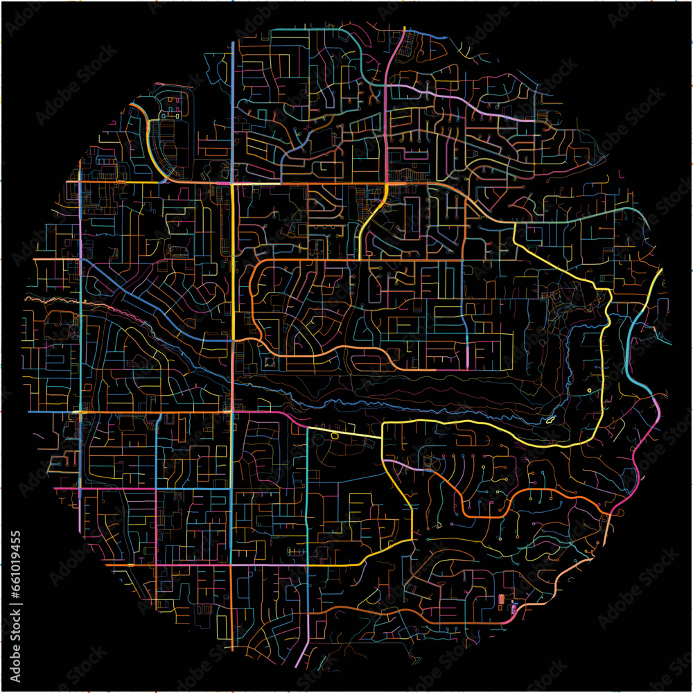 Colorful Map of Sandy, Utah with all major and minor roads. Stock ...