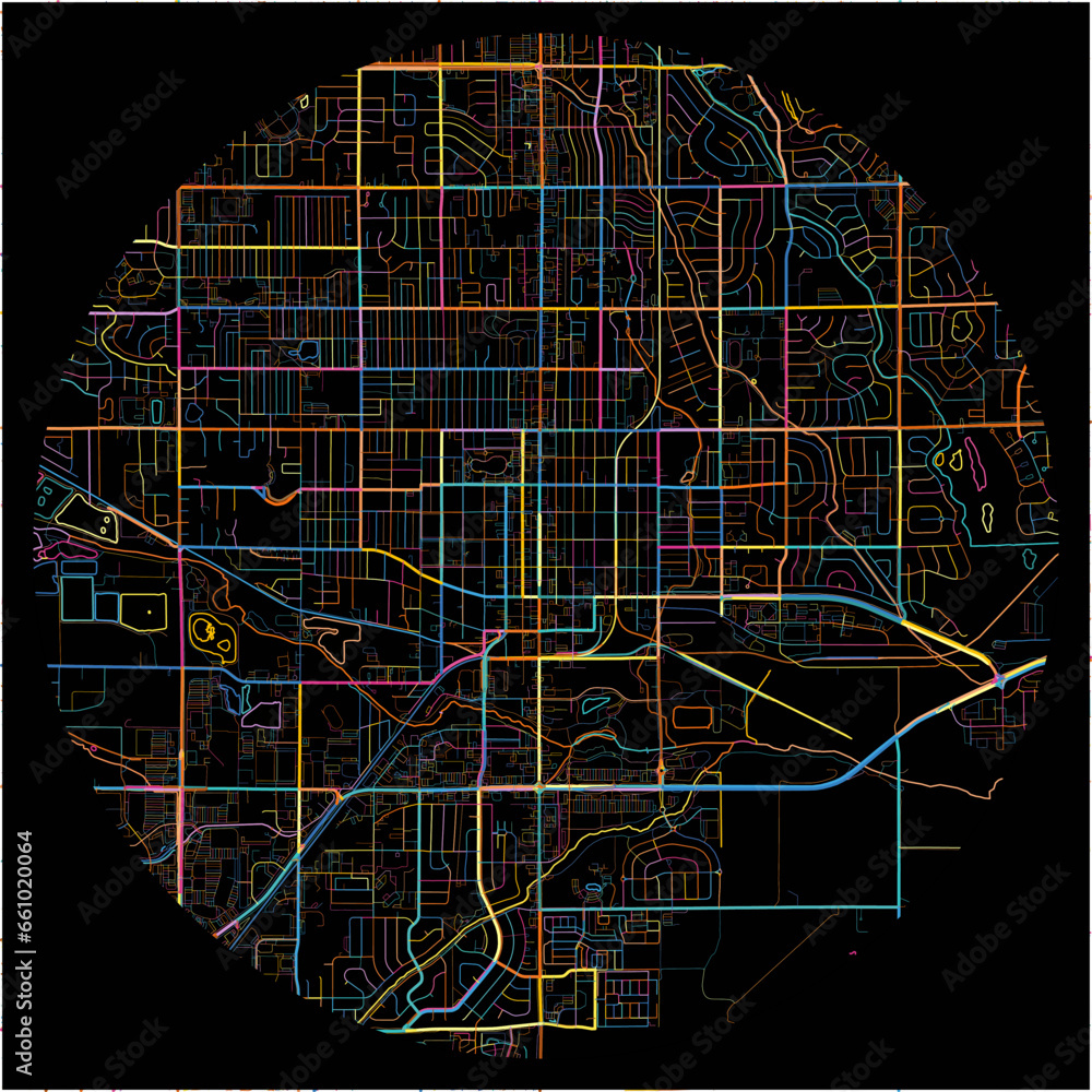 Colorful Map of Longmont, Colorado with all major and minor roads ...