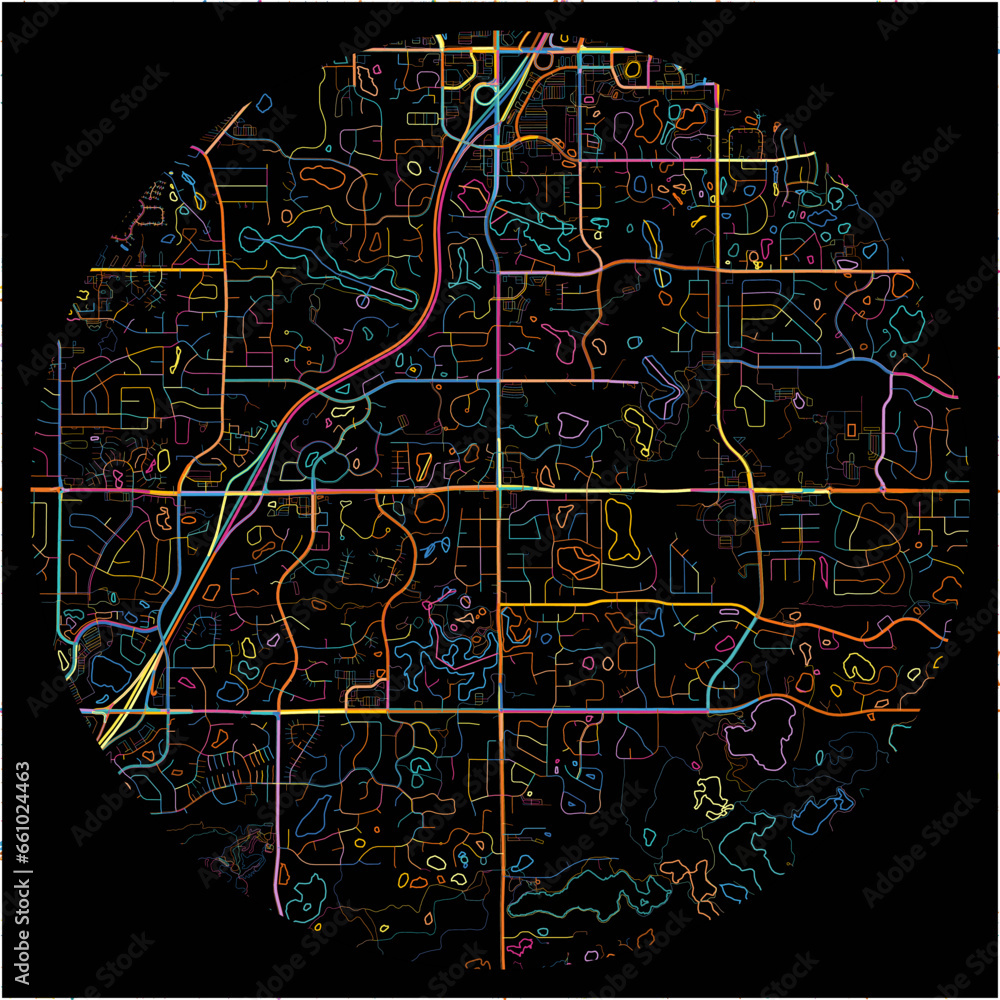 Colorful Map of Eagan, Minnesota with all major and minor roads. Stock ...