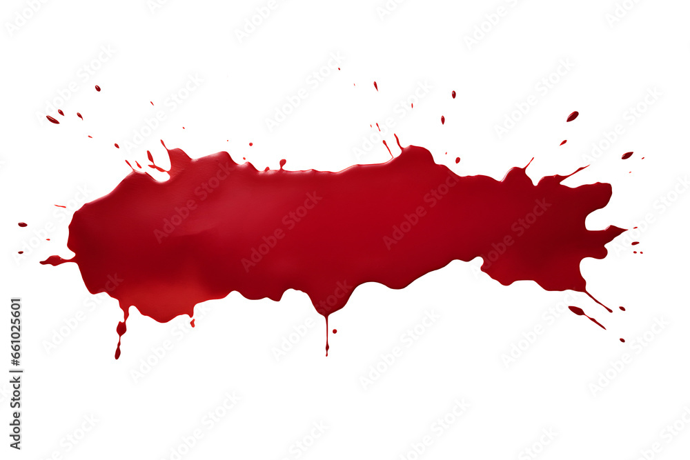 Blood splatter isolated on transparent, dry red paint drop stain ...