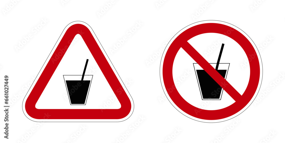 Pictogramme icone et symbole interdit boisson Stock Vector | Adobe Stock