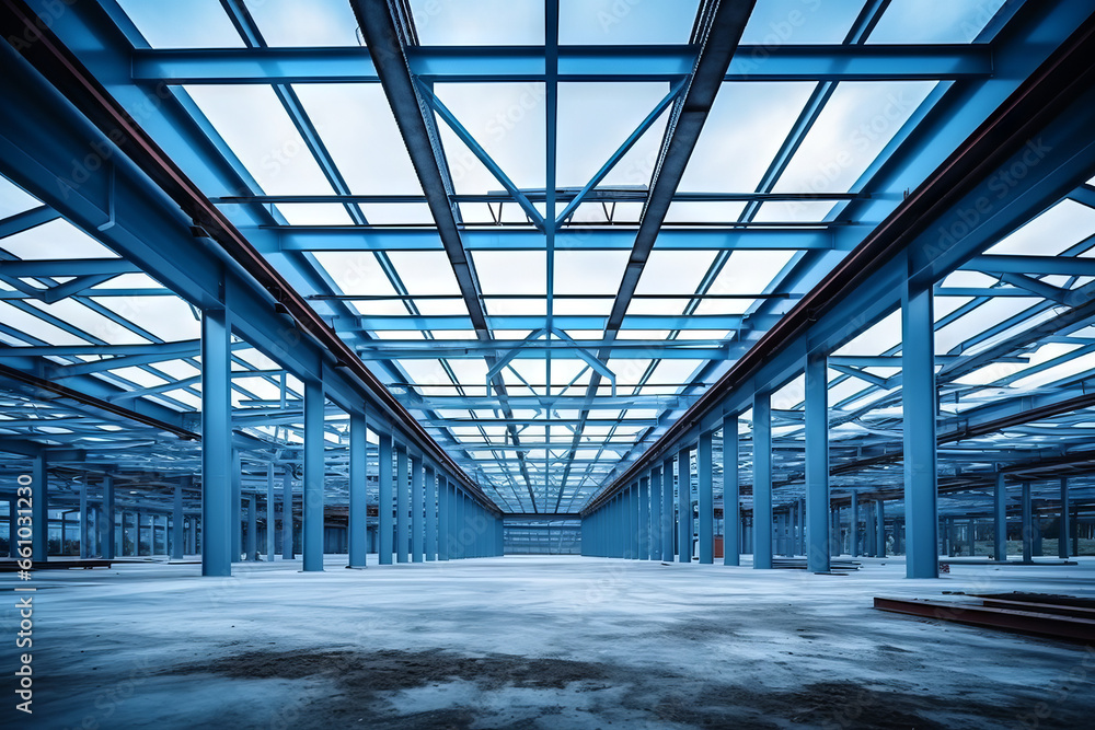 Construction industrial building. Use as large factory, warehouse ...