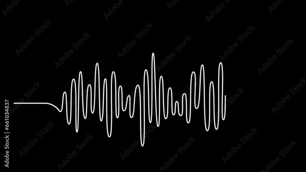 Continuous one line drawing of sound wave with different amplitude ...