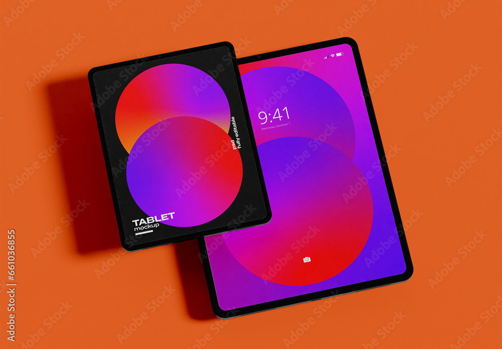 Diferent Size Tablet Mockup Stock Template | Adobe Stock