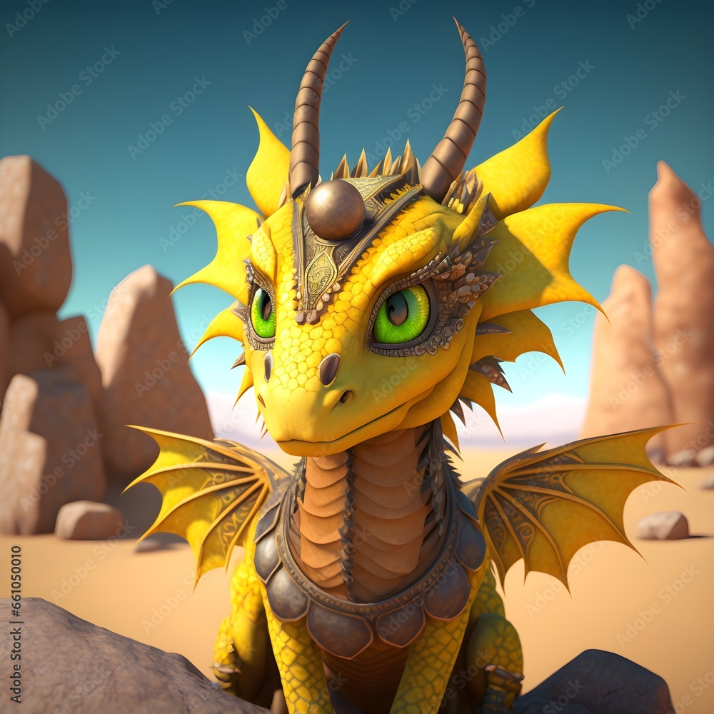 dragon photorealistic beautiful yellow dragon princess with realistic ...