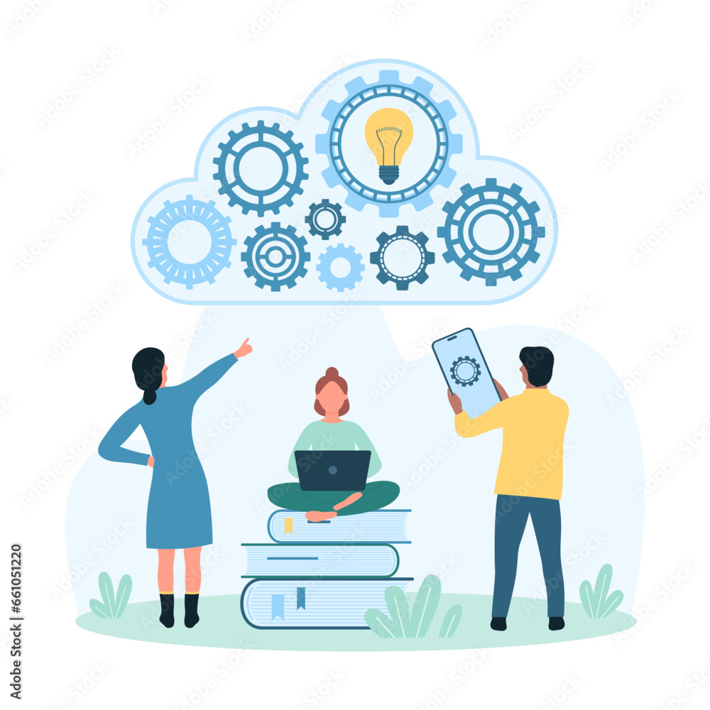 Settings, configuration of cloud service vector illustration. Cartoon ...