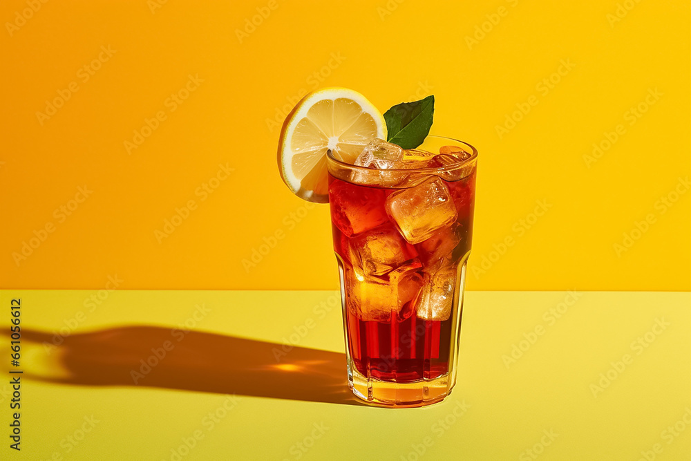 The fresh fruit juice is made from lemon, cherry, and citrus in a short ...