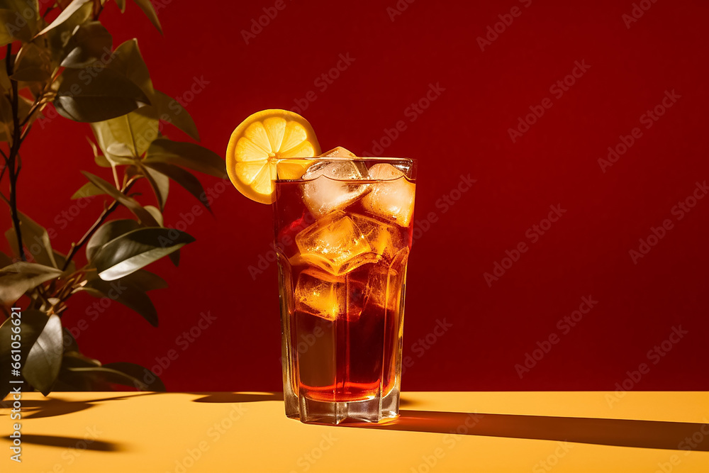 The fresh fruit juice is made from lemon, cherry, and citrus in a short ...