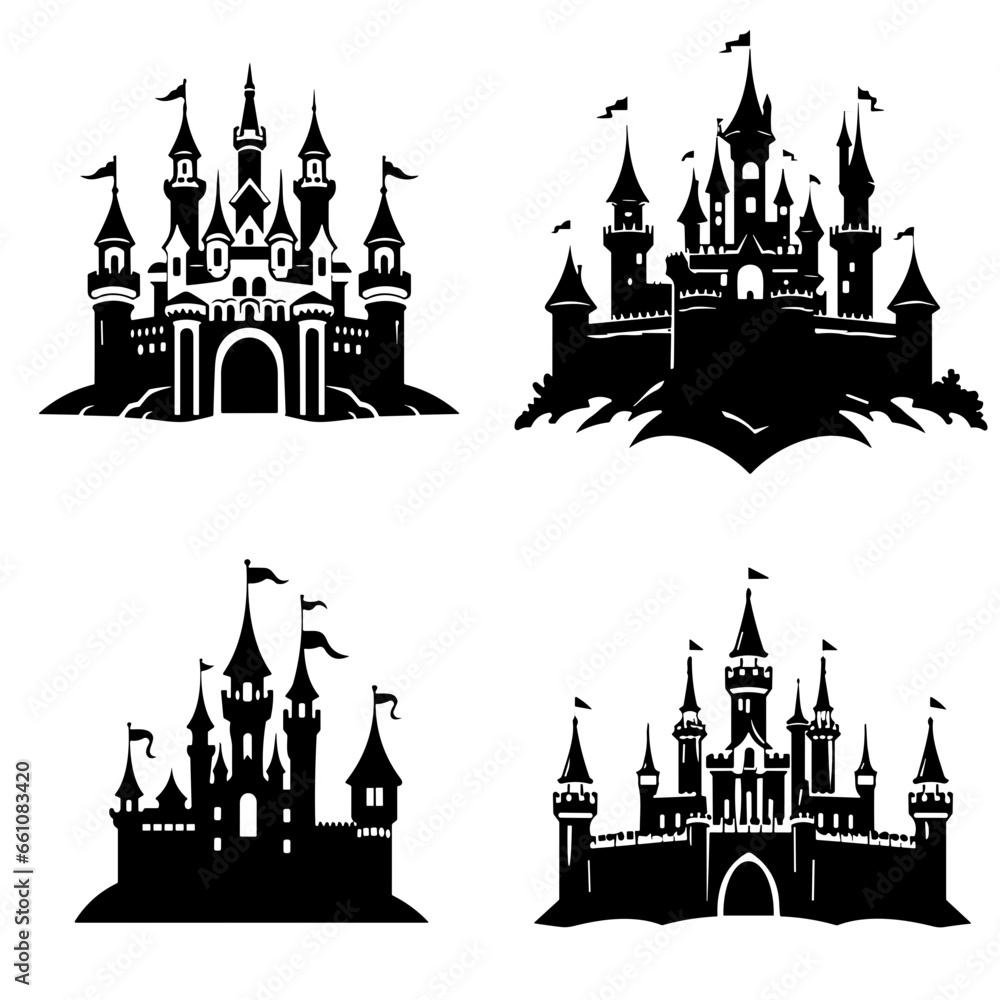 silhouette castle, palace silhouette, palace vector, castle svg, castle ...