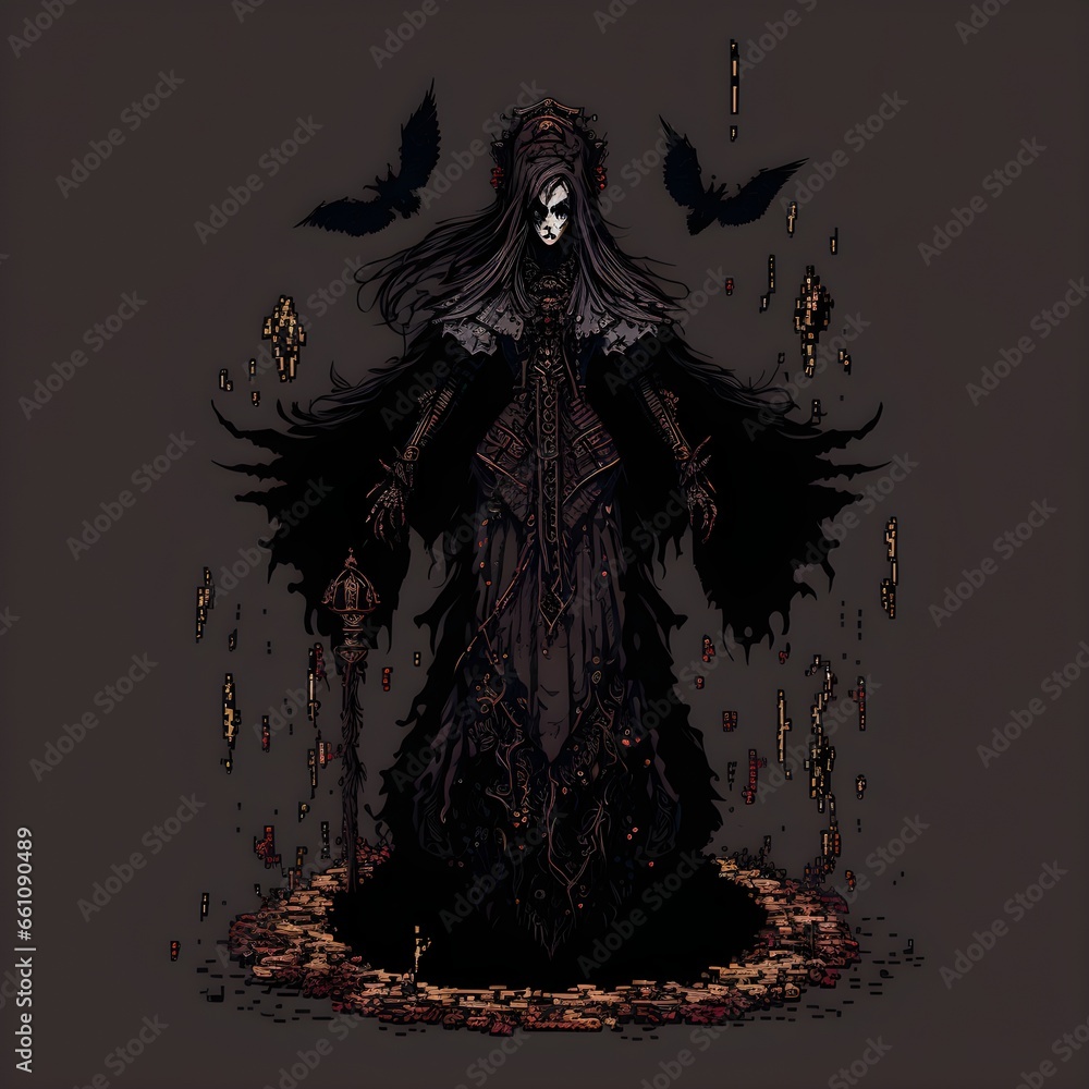 evil witch gothic heavy metal dark fantasy ultra detailed full body ...