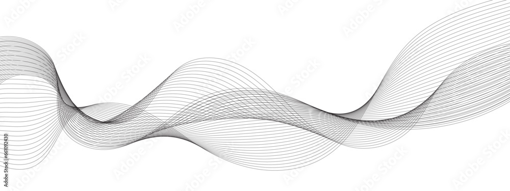 Abstract wavy grey stream element for design on transparent background ...
