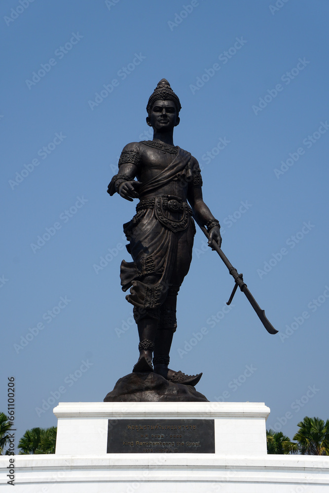 Statue of King Ram Khamhaeng the Great monument. Ancient emperor of ...