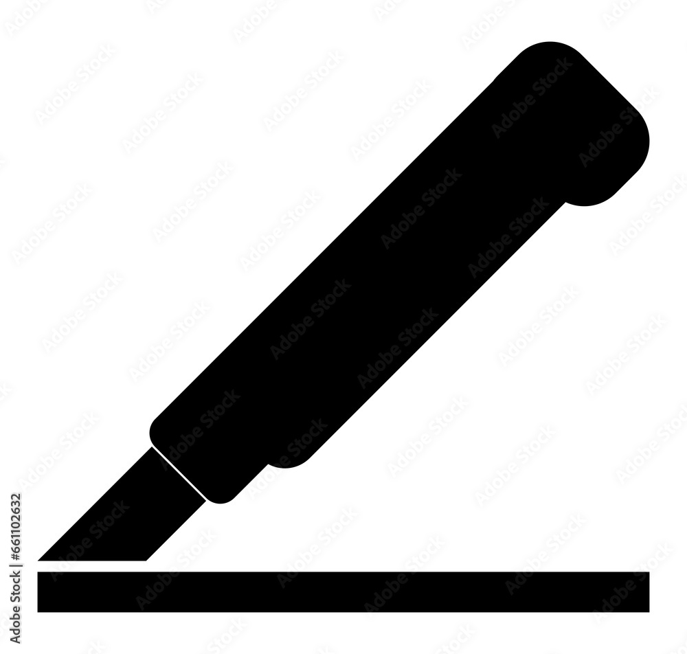 Use cutter symbol illustration, black on white background Stock ...