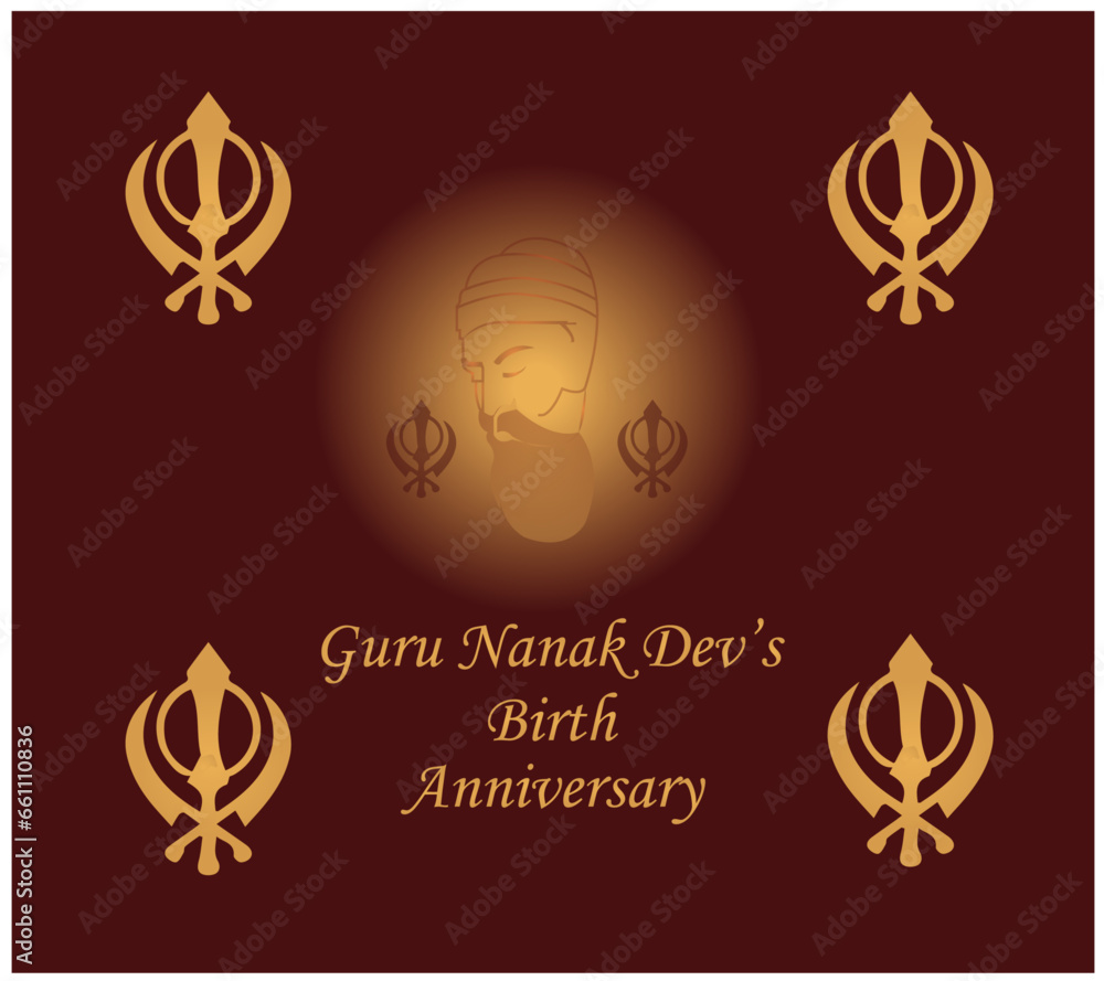 Vector illustration of Guru Nanak dev’s birth anniversary, gurpurb ...