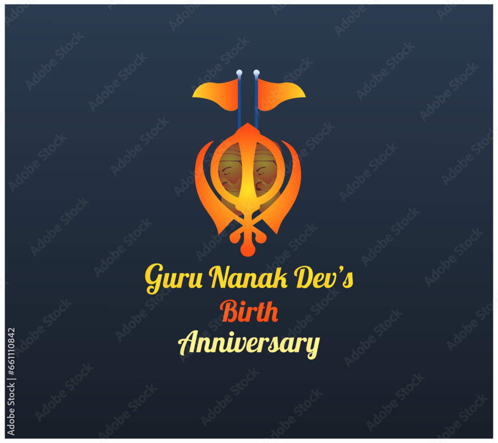 Vector illustration of Guru Nanak dev’s birth anniversary, gurpurb ...