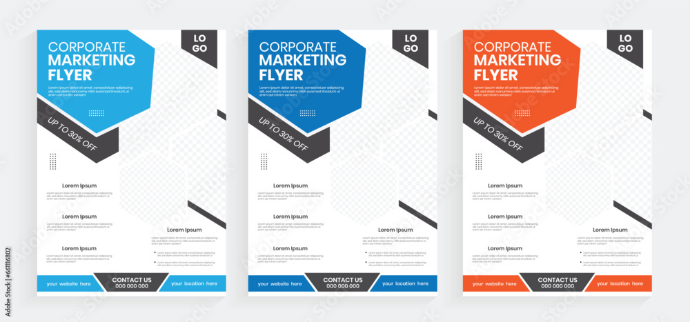 Professional A4 size corporate agency clean flyer design, abstract ...