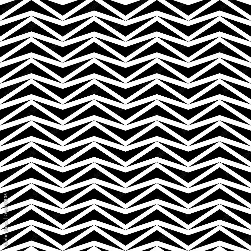 Zigzag lines. Jagged stripes. Seamless surface pattern design with triangular waves ornament ...