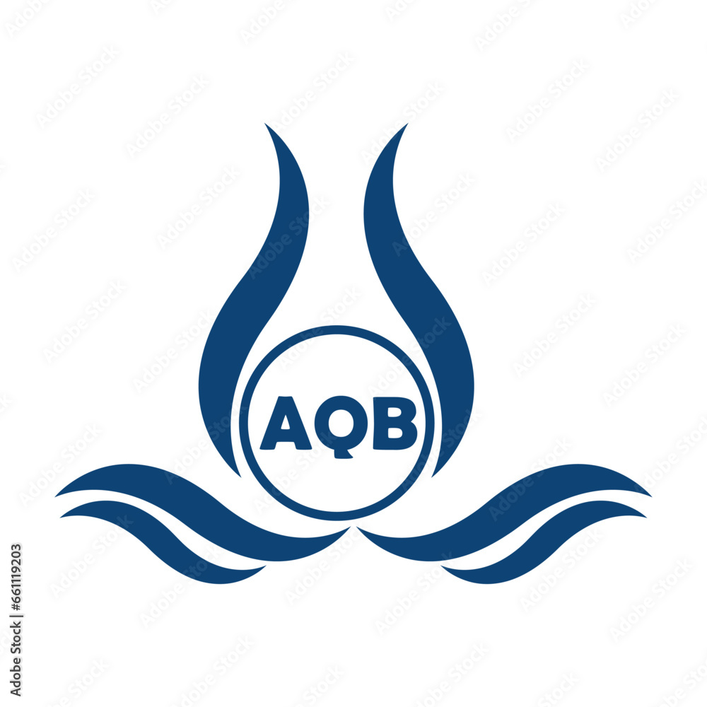 AQB letter water drop icon design with white background in illustrator ...