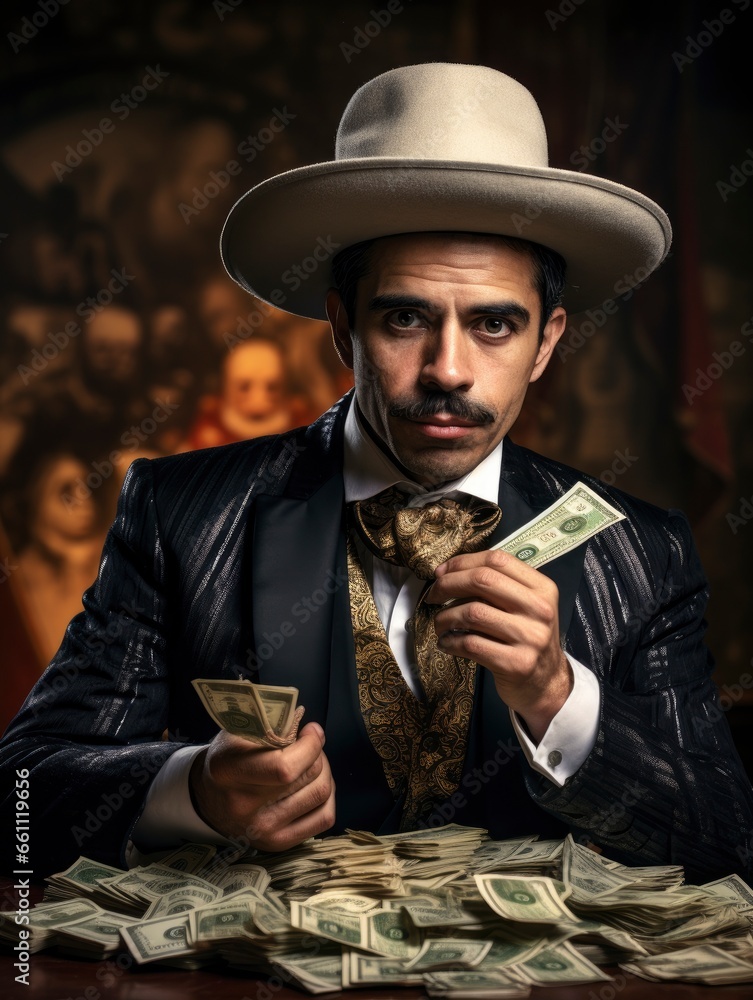 Serious and calm rich mexican amigo in a business suit with a lot of ...