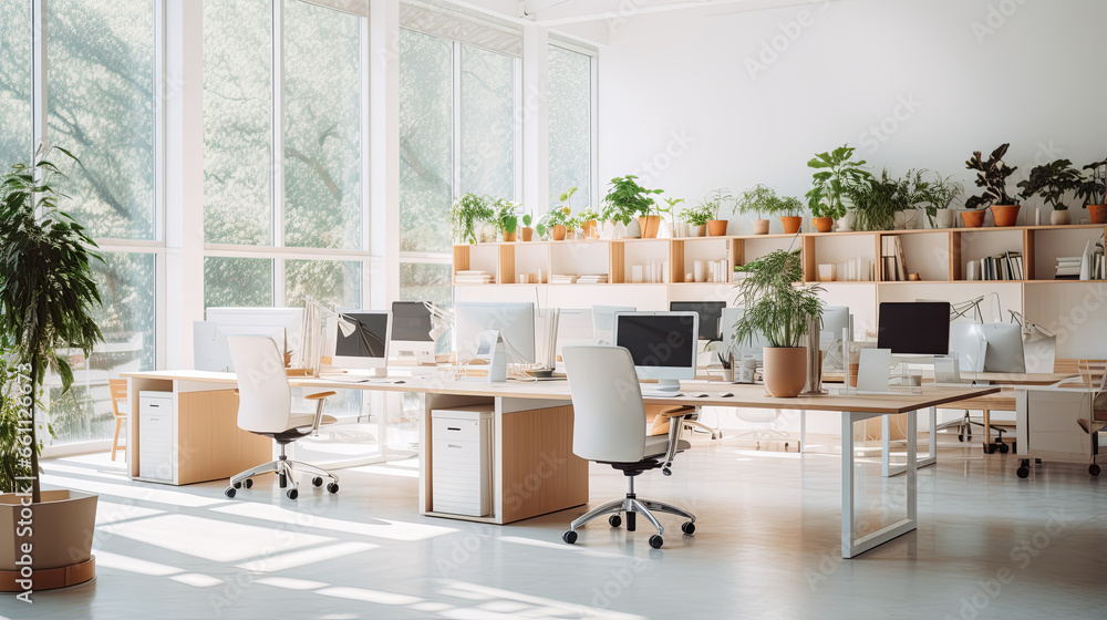 modern natural material and creative design working space working room ...