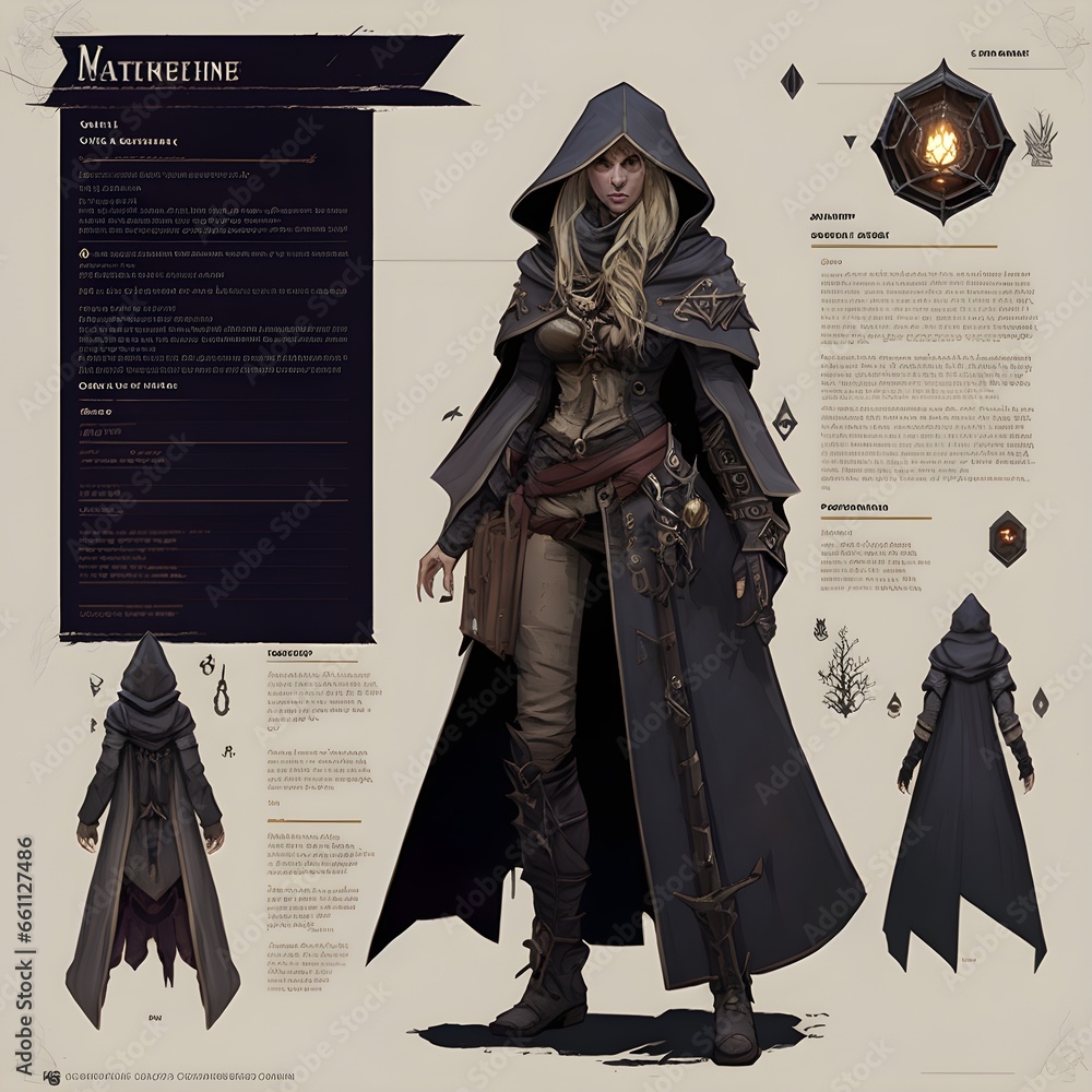 full body panorama multiperspective paneled character sheet character ...