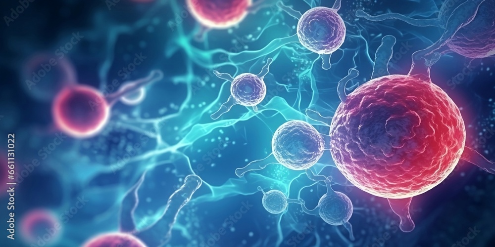 cellular therapy and regeneration, microscopic view of body cells ...