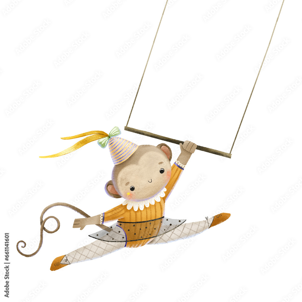 A monkey aerial gymnast in a yellow sports leotard. Athletic woman on a ...