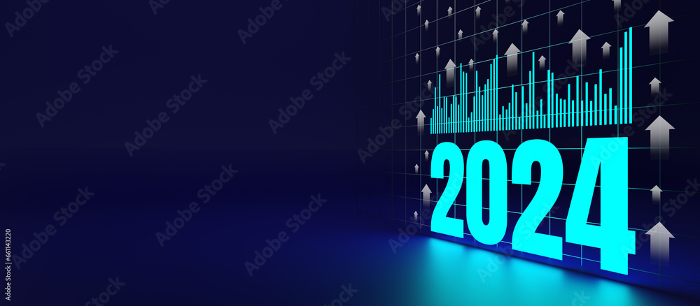 Business background design graphics landscape for 2024 with data graph ...