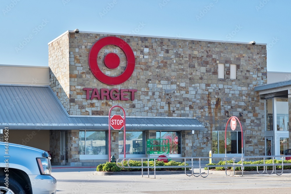 Houston, Texas USA 09-24-2023: Target shopping center storefront ...