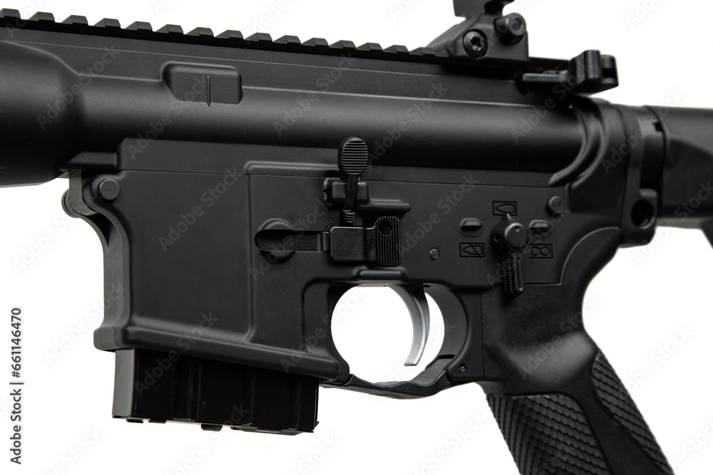 Modern automatic rifle isolated on white. Weapons for police, special ...