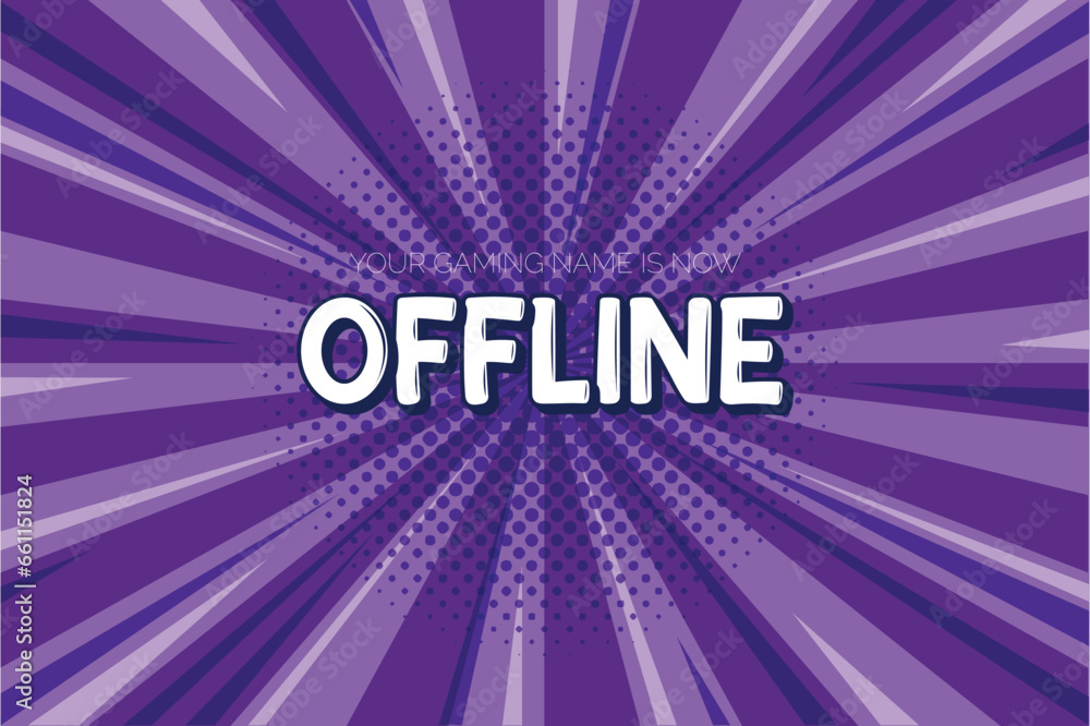 currently offline banner with comic zoom background vector templ Stock ...