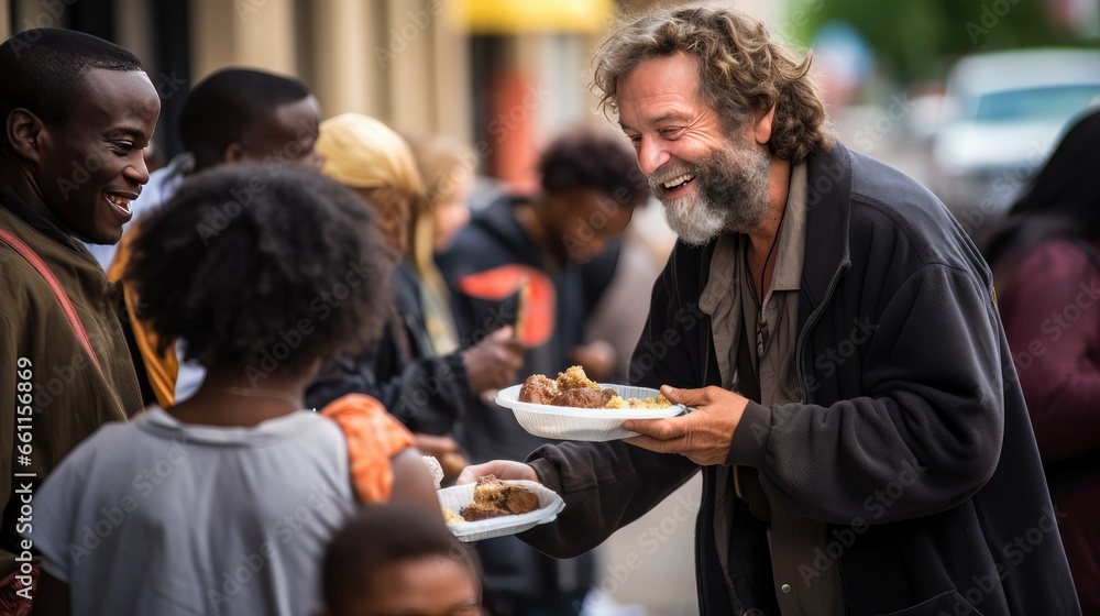 Heartwarming image: Volunteers distribute food to homeless individuals ...